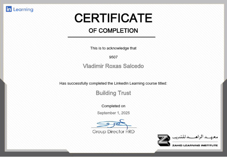 Vladimir CertificateOfCompletion | PDF