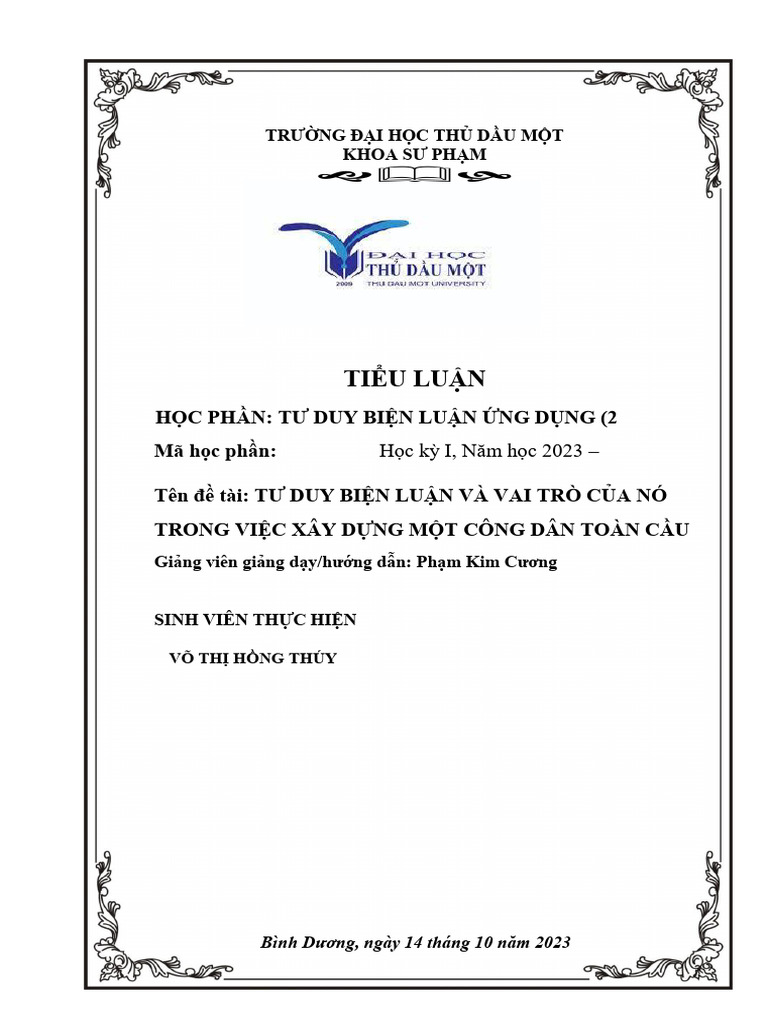 Tư Duy Biện Luận Va Vai Tro Của No Trong Việc Xay Dựng Một Cong Dan ...