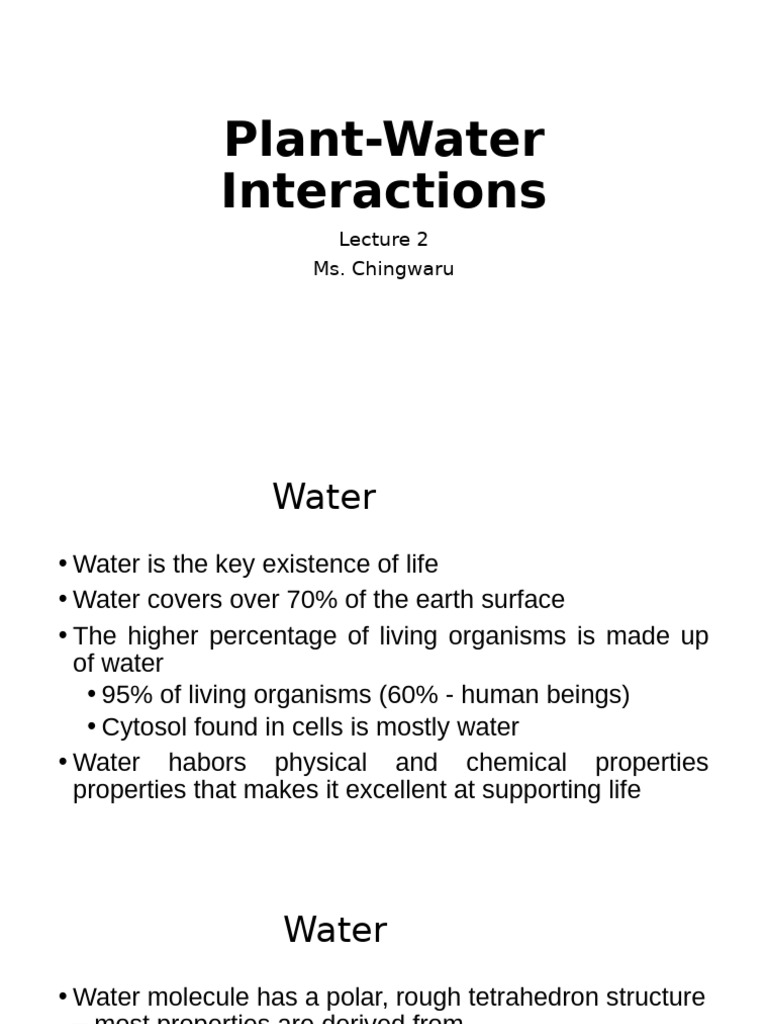 Plant Water Relations | PDF | Water | Root