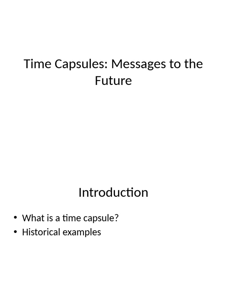 Time Capsules: Preserving the Future | PDF