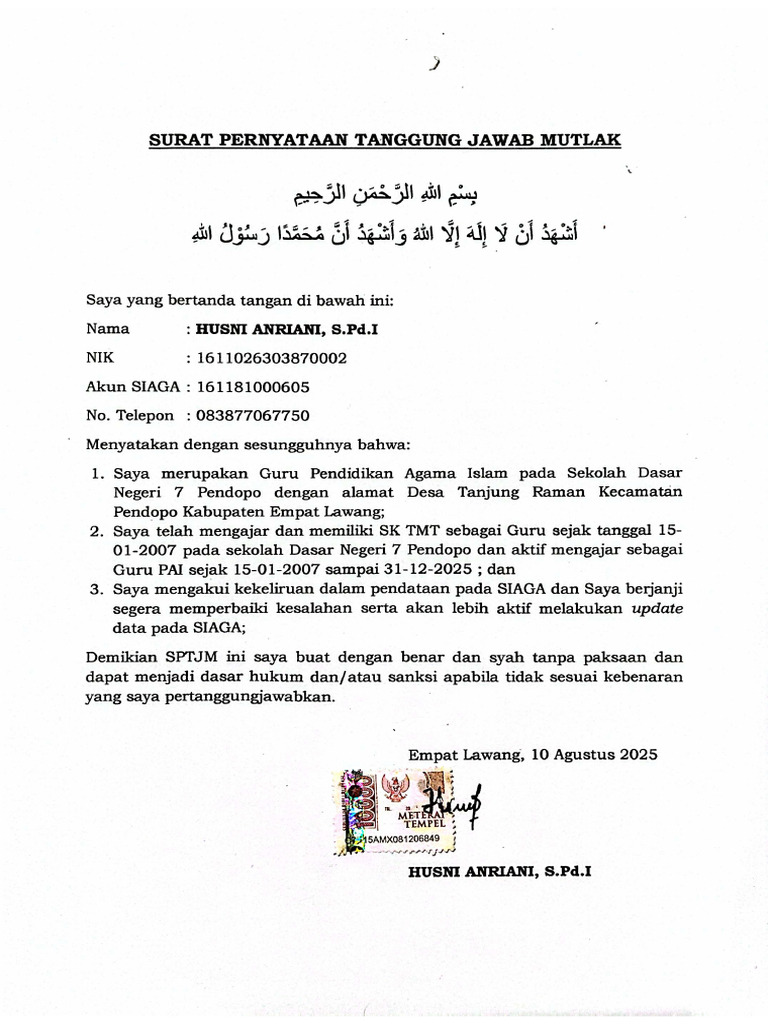 SPTJM Husni | PDF