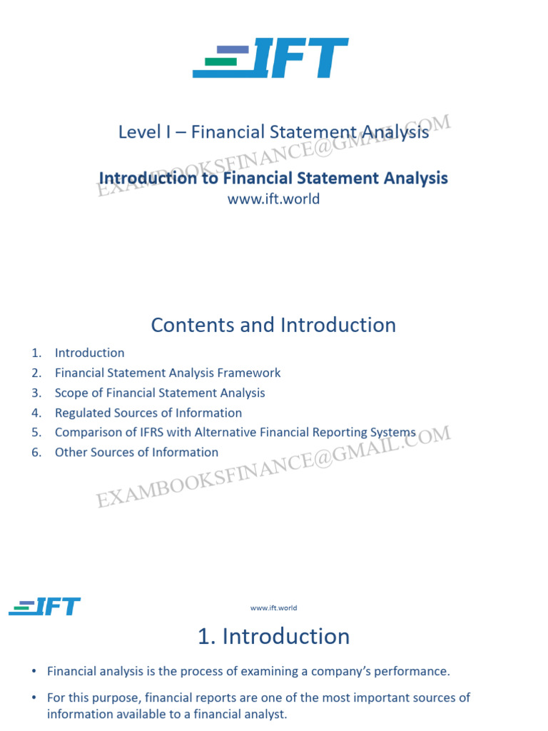 LM01 Introduction To Financial Statement Analysis | PDF | International ...