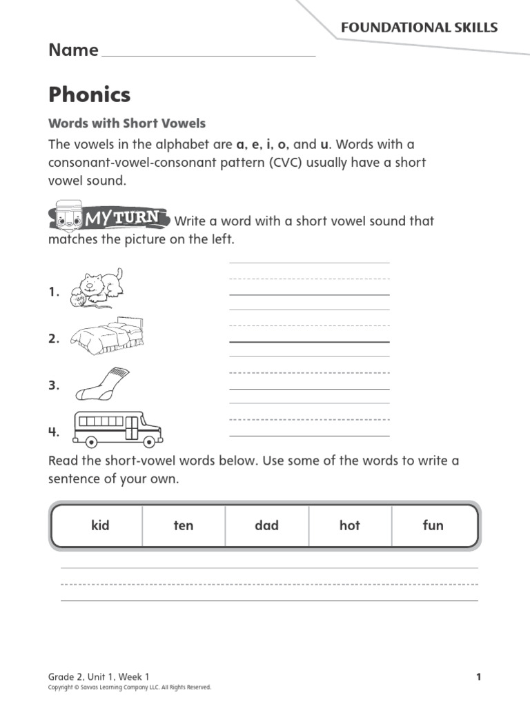 Short Vowel Sound Sentences | PDF