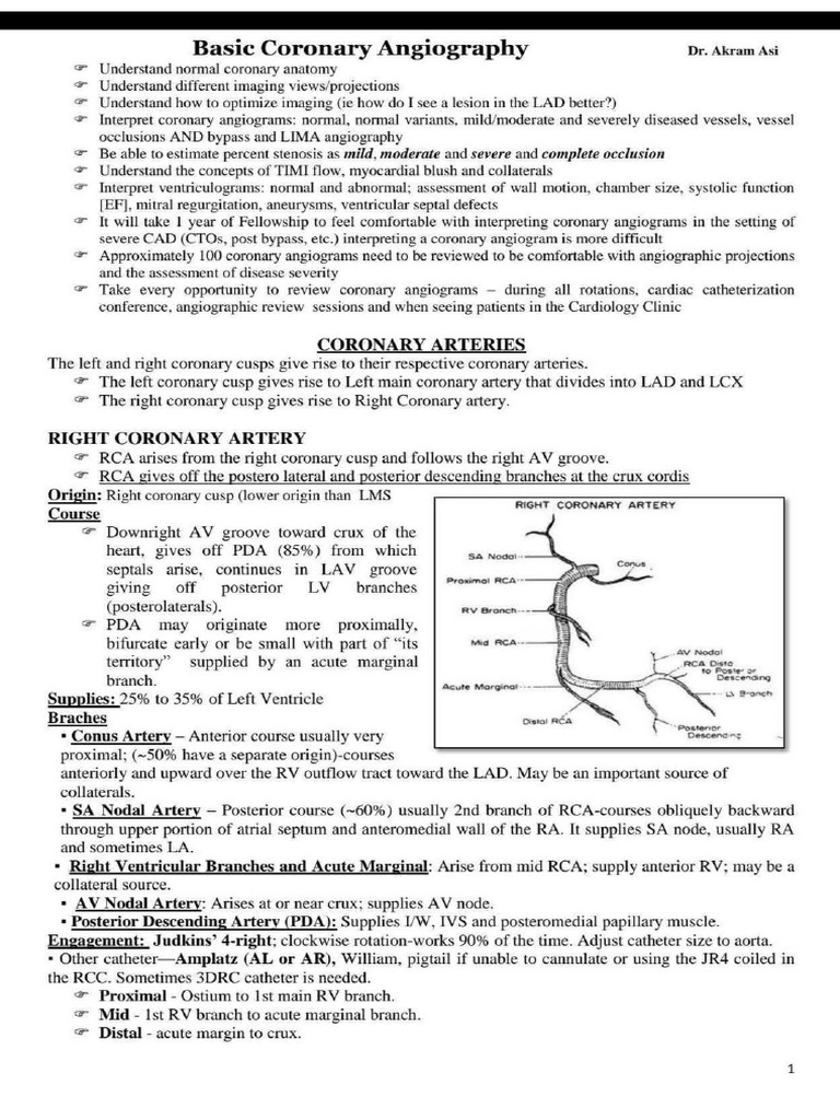 Coronary Angiography Notes Pdf