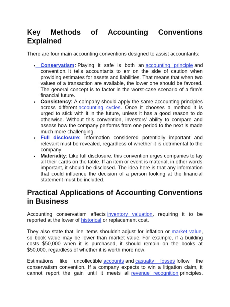 Accounting Conventions | PDF