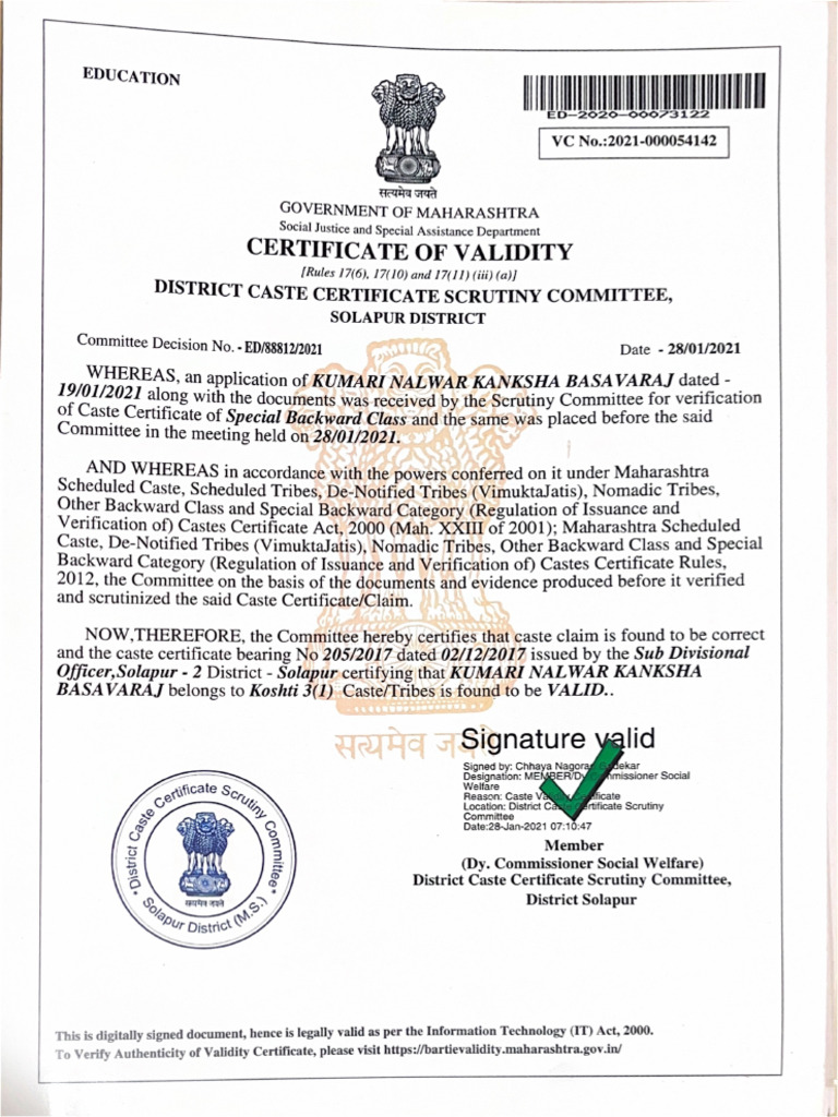 Caste Validity | PDF