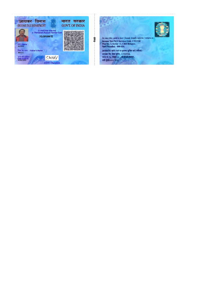 Pan Card Priview | PDF