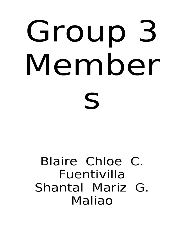 Group 3 Members | PDF