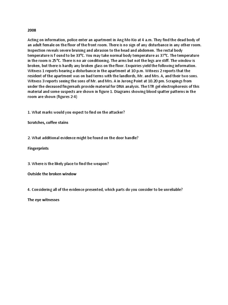 Senario Questions and Answers | PDF | Crime & Violence | Crime Thriller