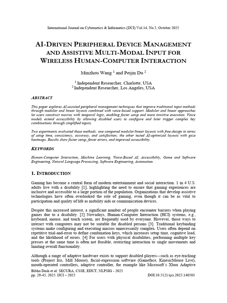 Ai-Driven Peripheral Device Management and Assistive Multi-Modal Input For Wireless Human ...
