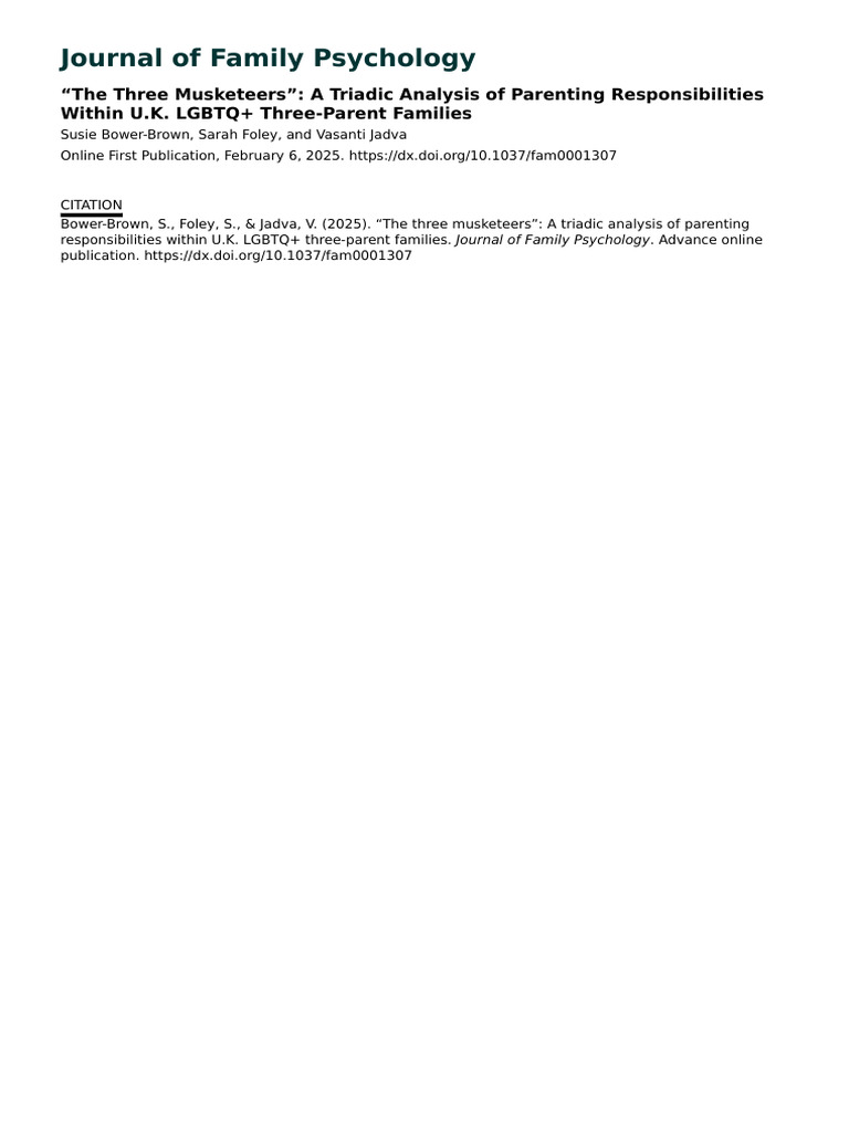 Parenting in U.K. LGBTQ+ Three-Parent Families | PDF | Parenting ...
