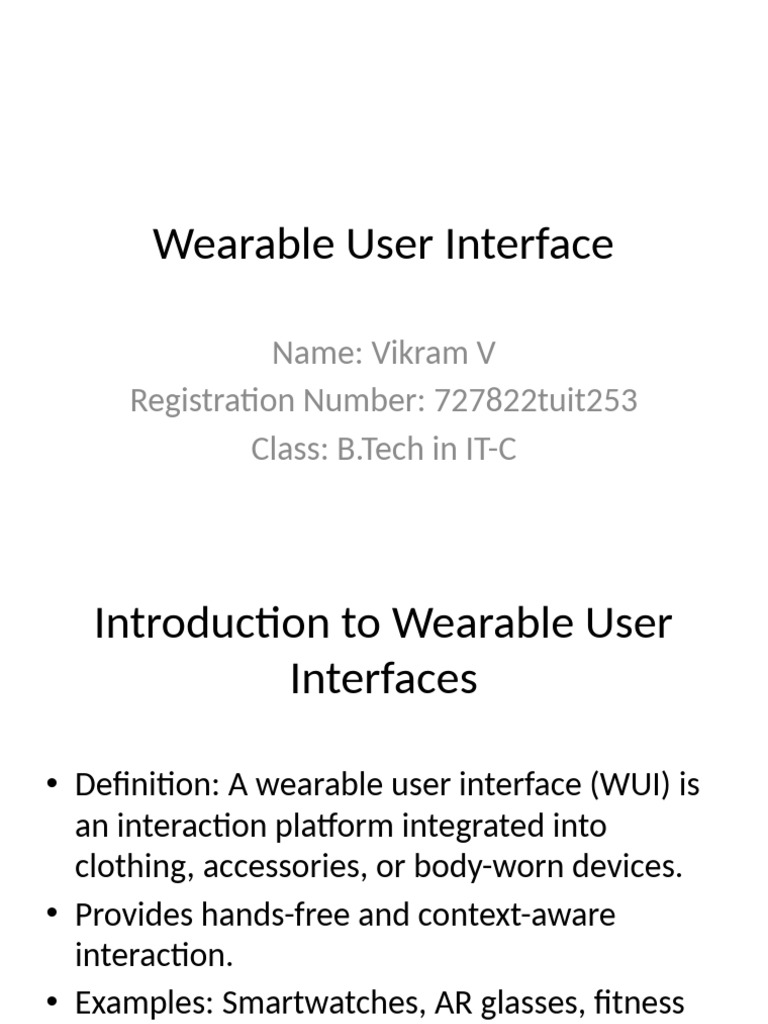 Wearable User Interface VikramV | PDF
