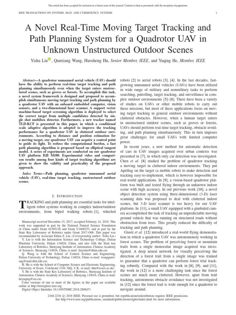 A Novel Real-Time Moving Target Tracking and | PDF | Ellipse | Unmanned ...