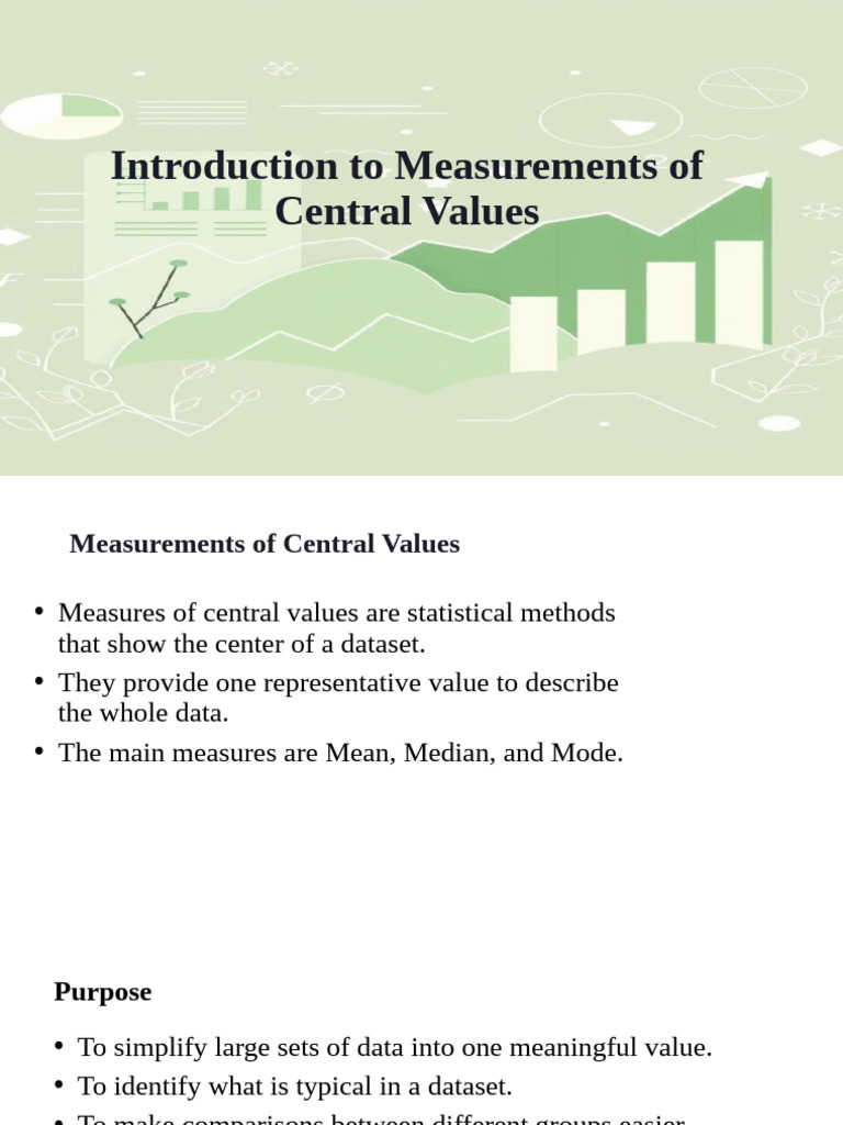 Introduction To Measurements of Central Values | PDF | Mean ...