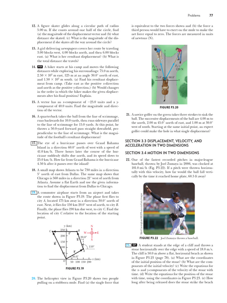 Serway - Projectile Motion - Practice Problems | PDF | Force | Mechanics