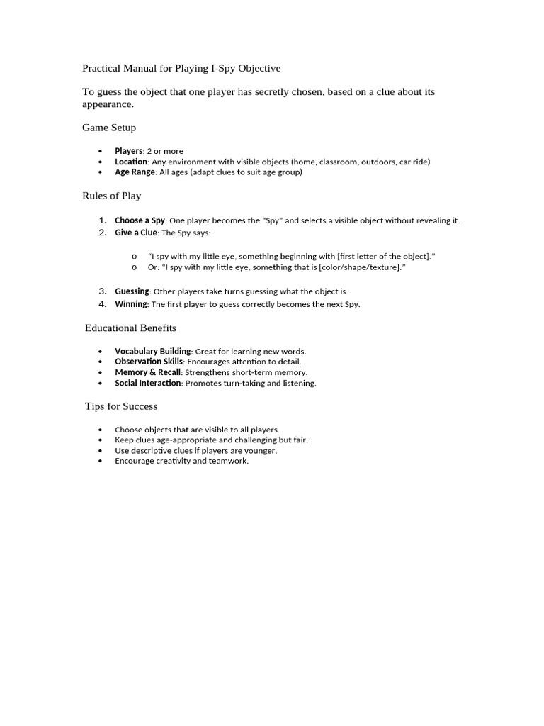 Practical Manual For Playing I | PDF