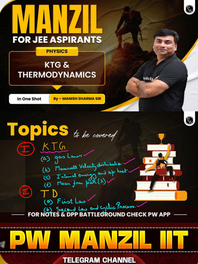KTG & Thermodynamics Class Notes Manzil JEE 2025 | PDF
