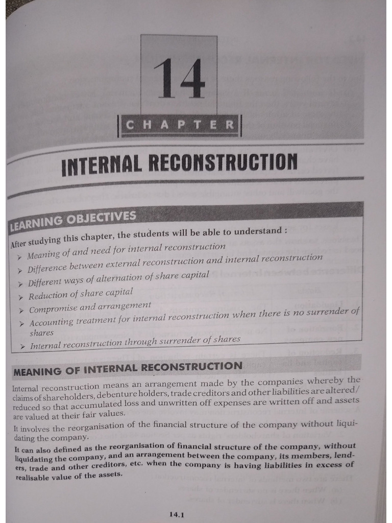 Internal Reconstruction | PDF