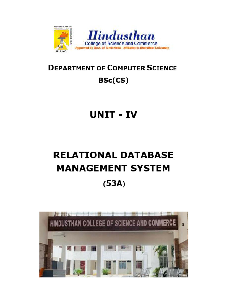 Rdbms Unit Iv Pdf Pl Sql Control Flow