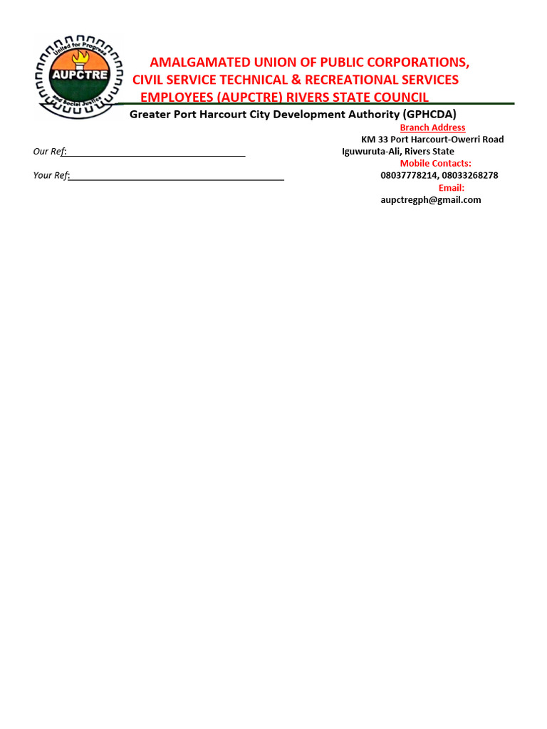 Gphcda Aupctre Union Letter Head Paper | PDF