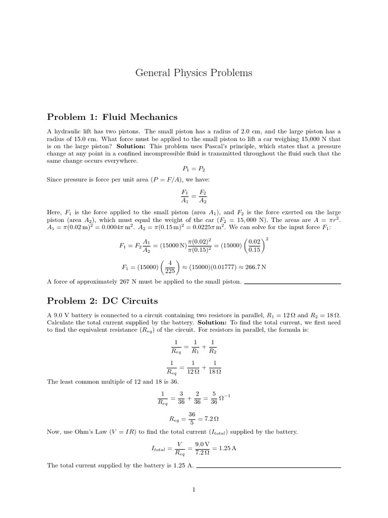 General Physics Problems 3 | PDF | Quantity | Electromagnetism