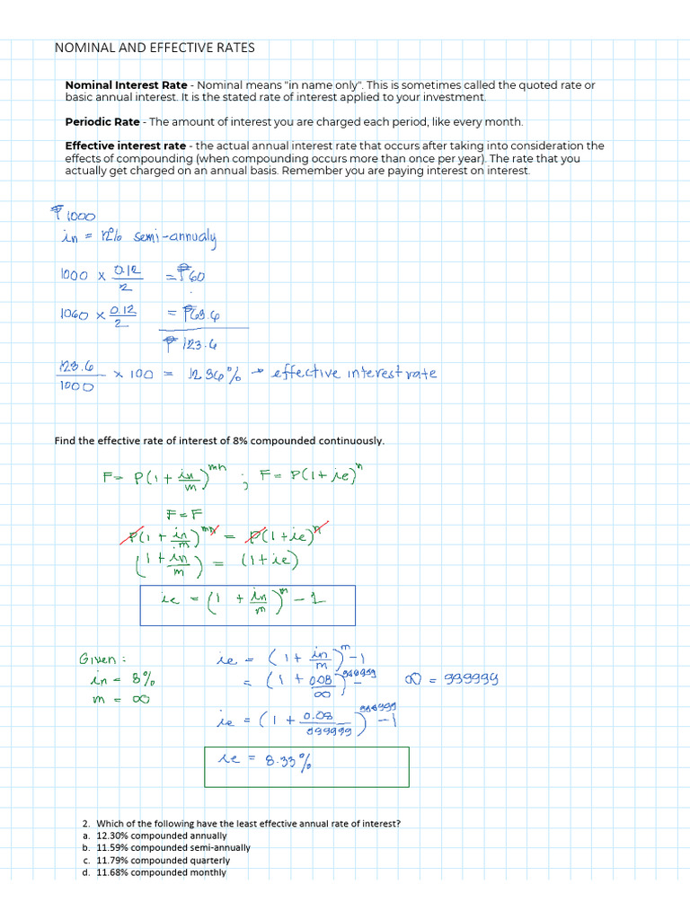 Nominal and Effective Rates | PDF