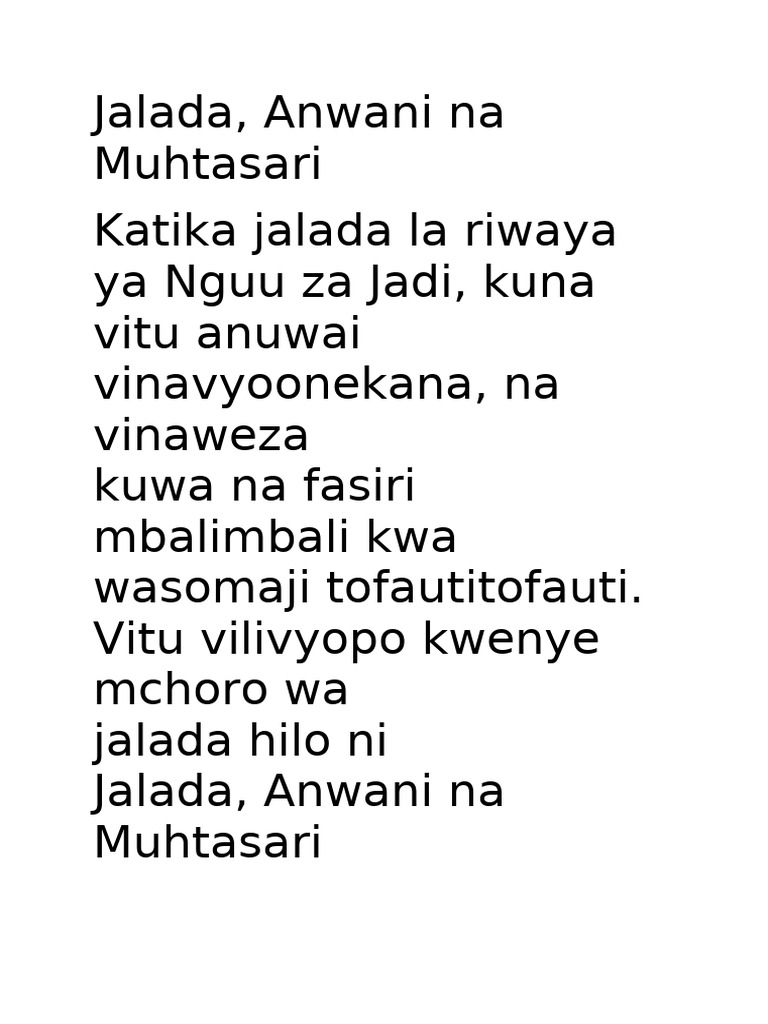 Mwongozo Wa Nguu Za Jadi | PDF