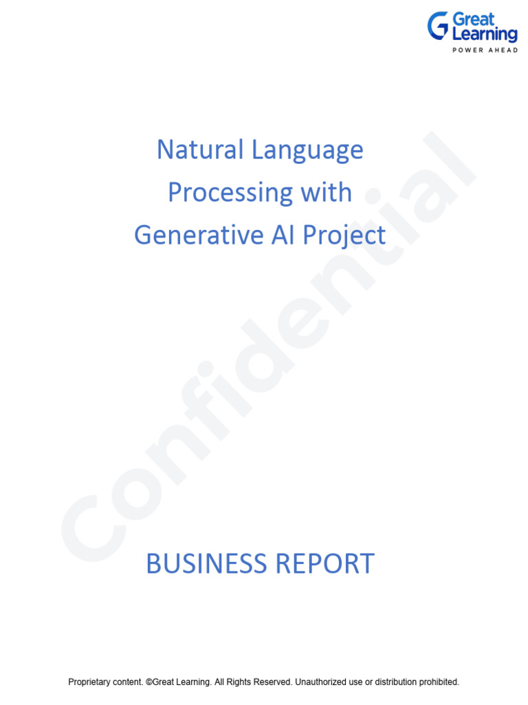 NLP GAI Project (Coded) - Sample Business Report | PDF | Glove ...