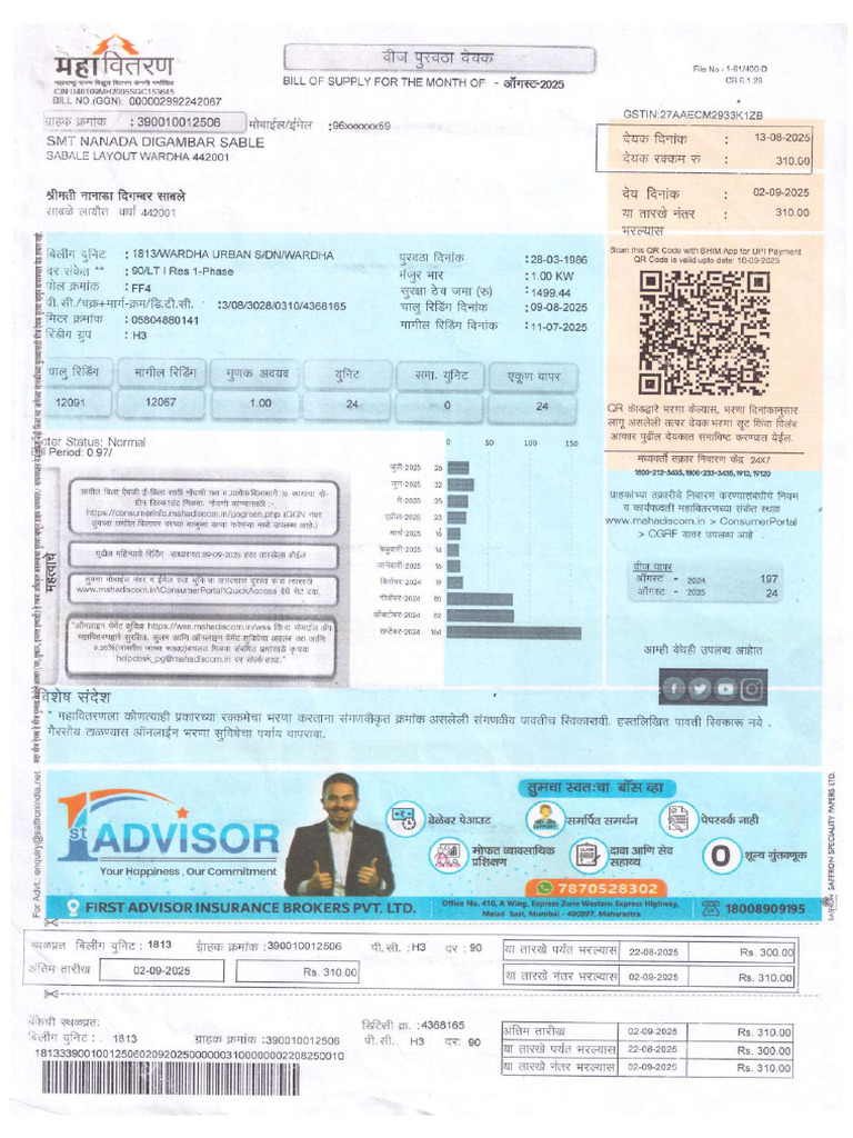 August Electricity Bill | PDF