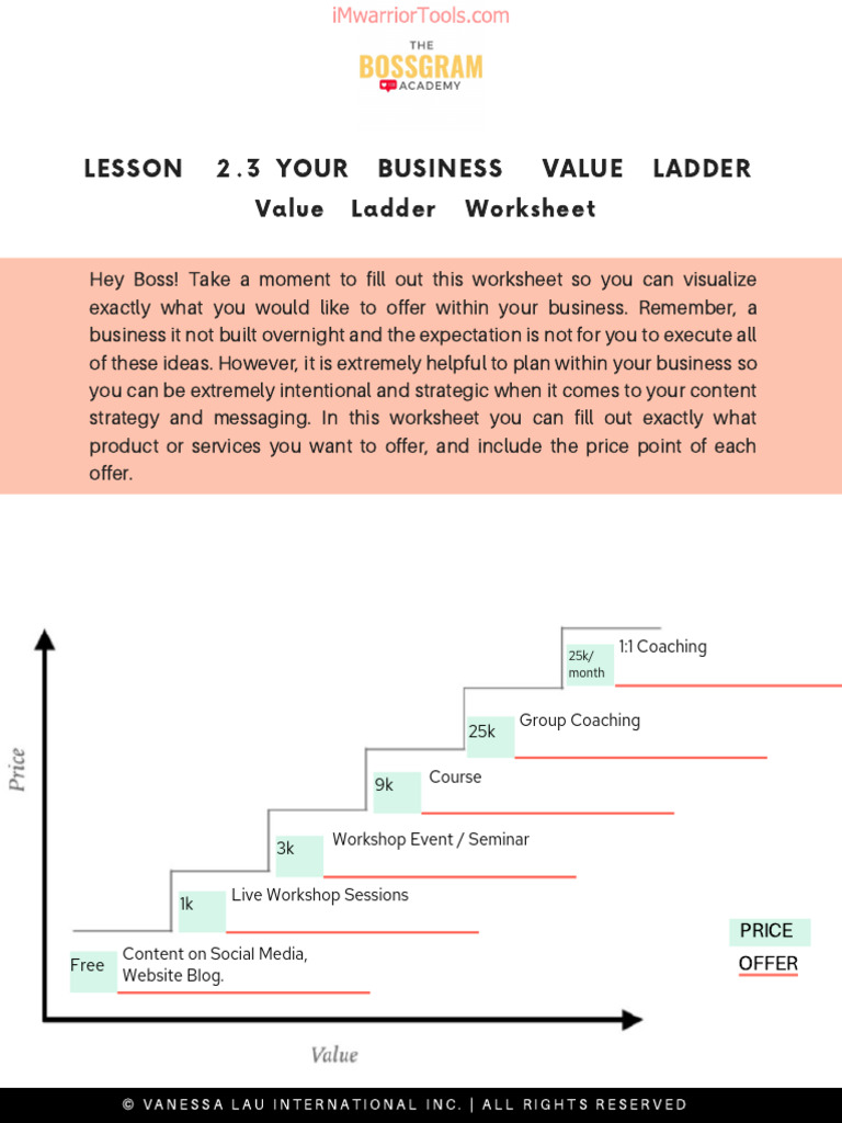 Value Ladder Worksheet | PDF