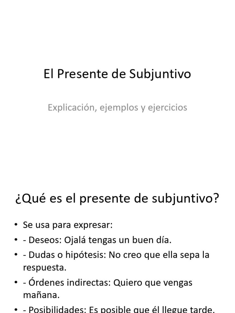 Presente Subjuntivo | PDF