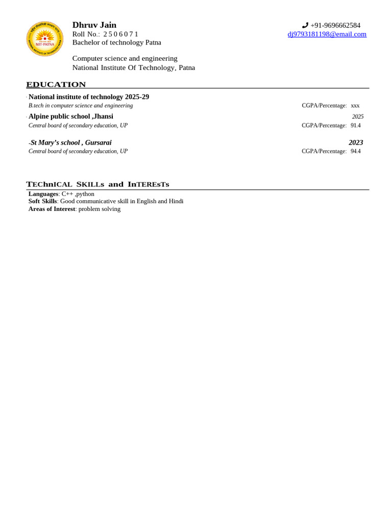 NIT Resume | PDF