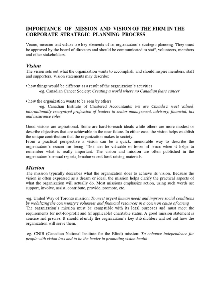 The Importance of Vision | PDF | Strategic Management | Sustainability