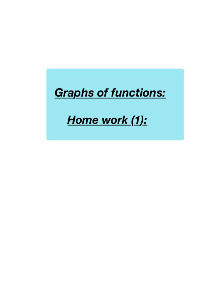 Graphs of Functions Home Work 1 1 | PDF | Elementary Mathematics ...