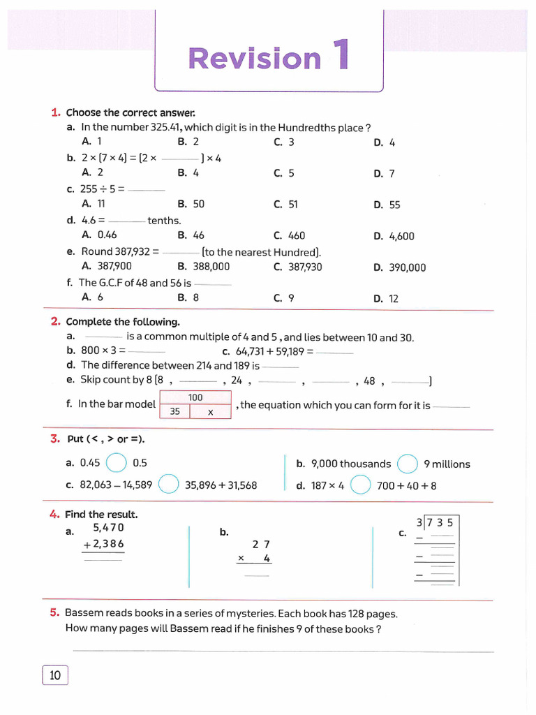 Math Rev g5 1st Term | PDF