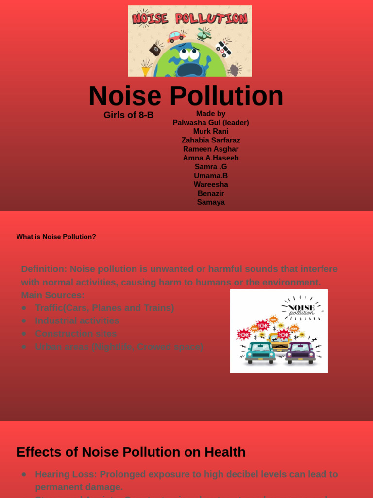 Noise Pollution Girls Viii-B | PDF | Noise | Natural Environment