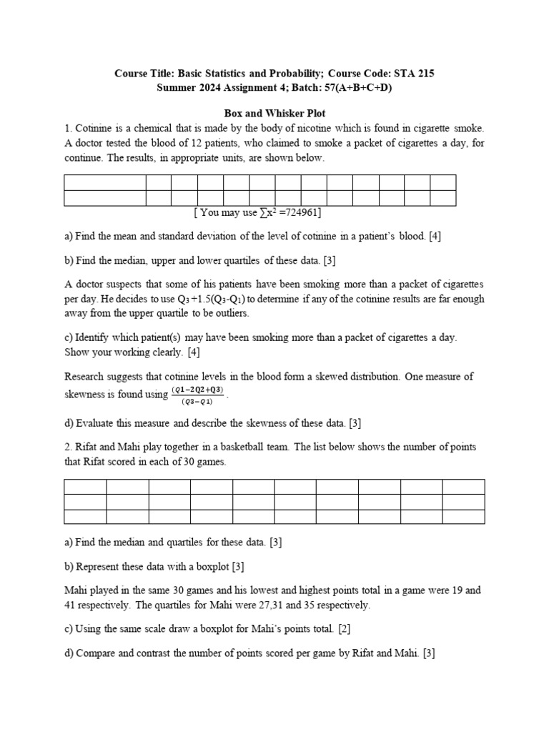 Summer 2024 STA Assignment 4 | PDF | Regression Analysis | Linear Regression