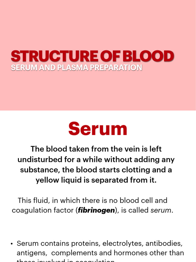 Blood Serum and Plasma Preparation Guide | PDF | Blood Plasma | Blood