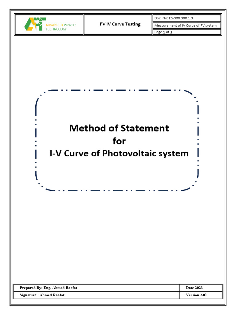 ES-300.300.1.3 PV IV Curve | PDF | Photovoltaics | Photovoltaic System