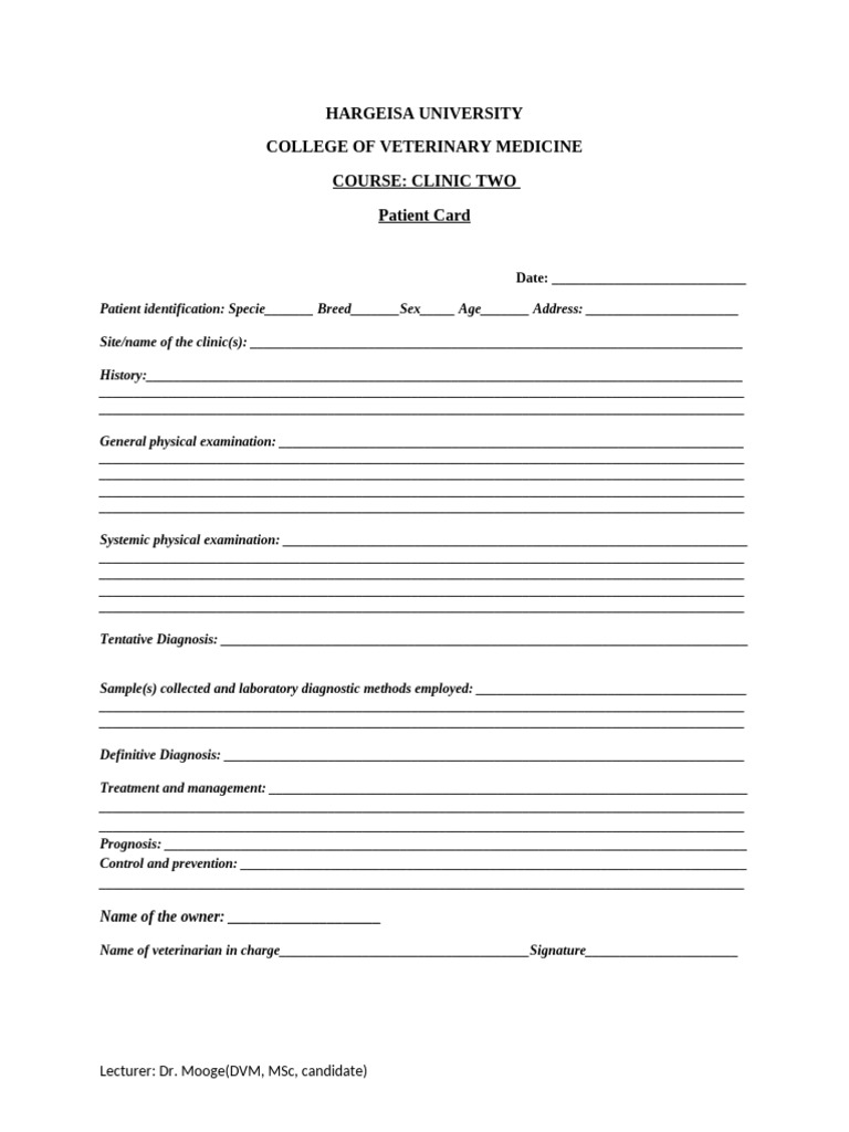 Patient Card | PDF | Physical Examination | Breathing