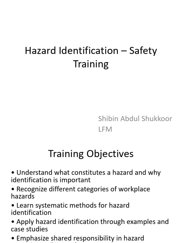 Hazard Identification in Workplace Safety | PDF | Hazards ...