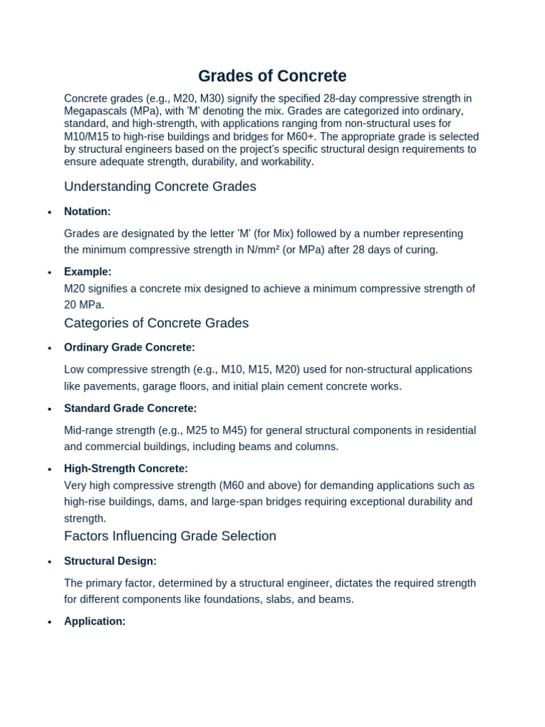 Grades of Concrete | PDF