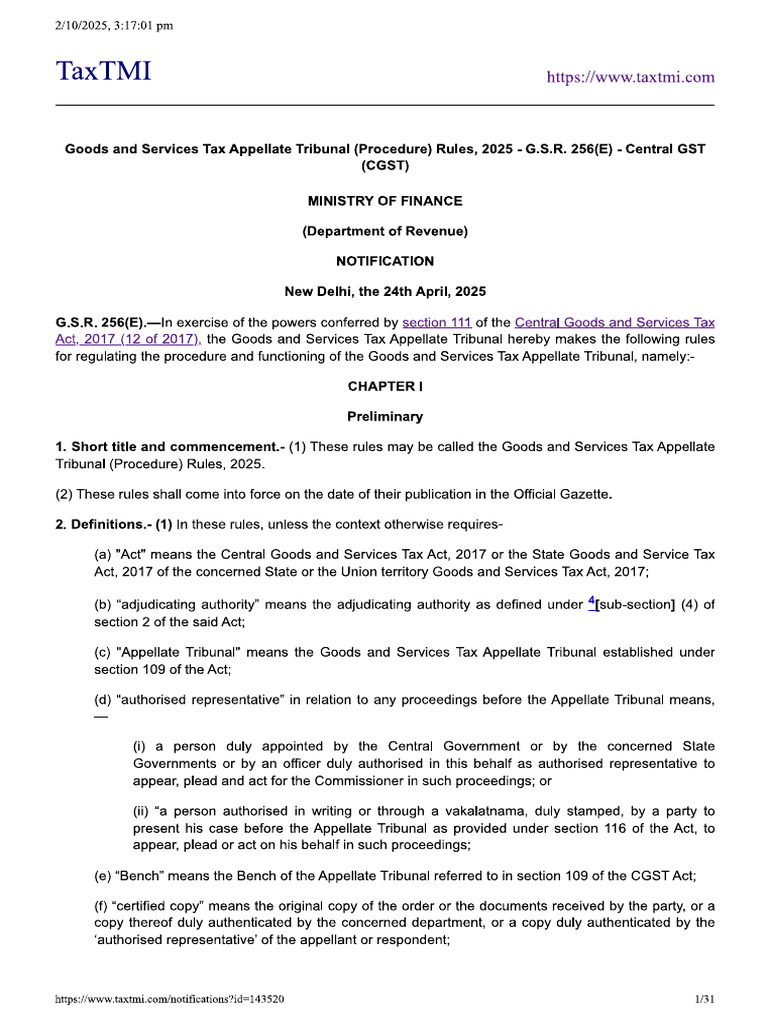 GSTAT Procedure Rules | PDF