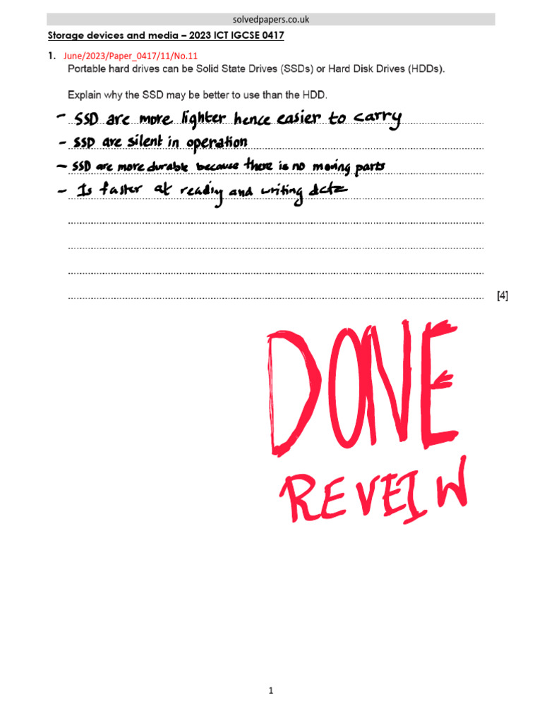 2023 Storage Devices and Media IGCSE ICT 0417 1 | PDF