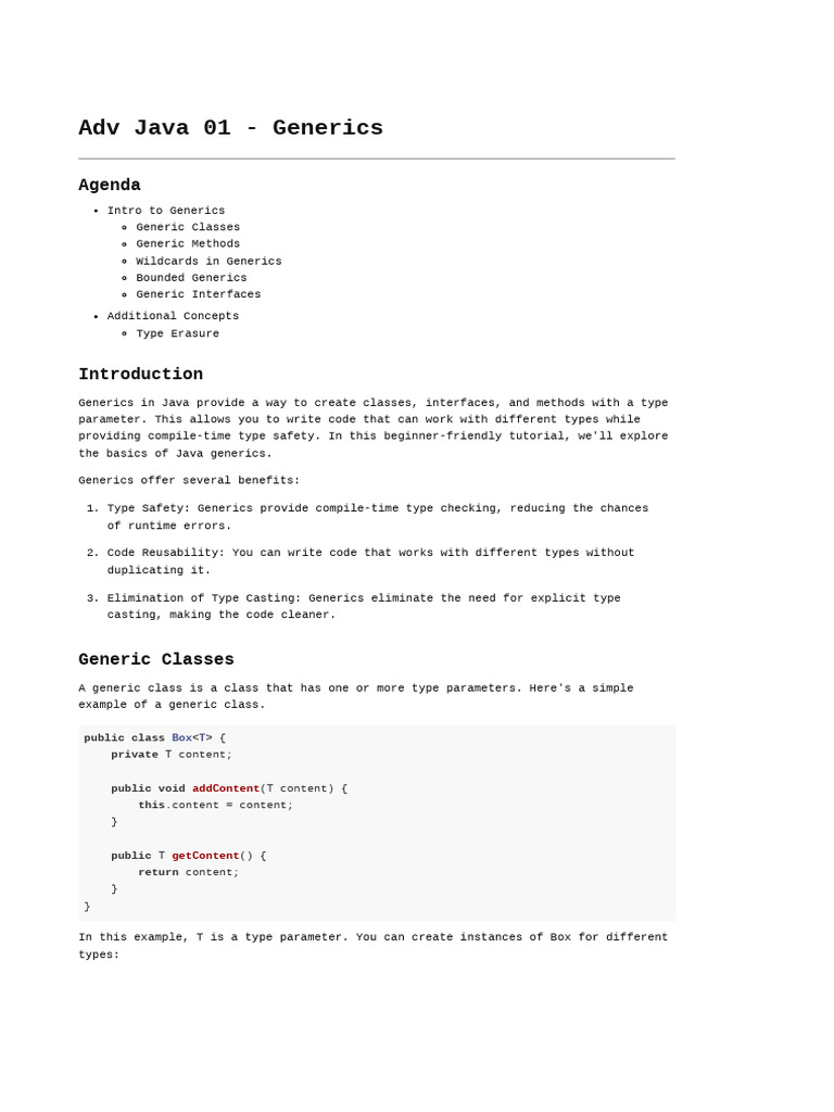 Java Generics: A Beginner's Guide | PDF | Class (Computer Programming ...