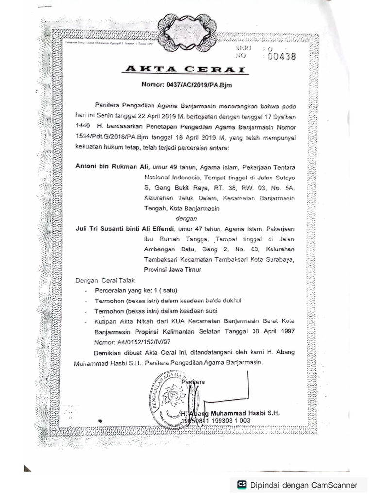 Akta Cerai | PDF