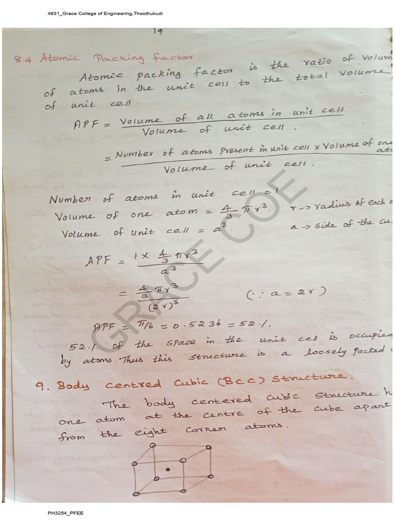 Materials Science - PH3251 - Hand Written Notes - Unit 1 ...