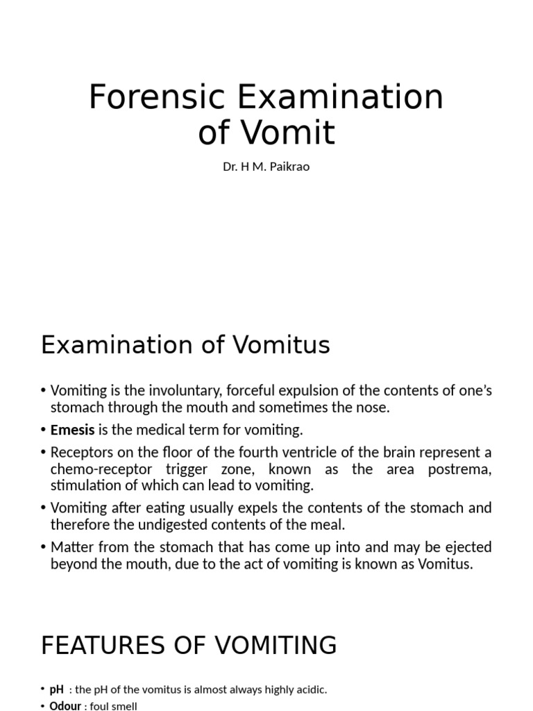 pH Analysis of Forensic Vomit | PDF | Vomiting | Stomach