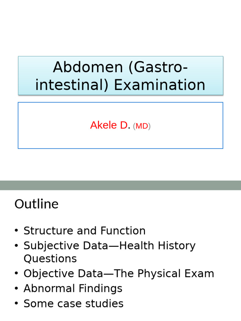 GI Physical Examination-1 | PDF | Diarrhea | Abdomen