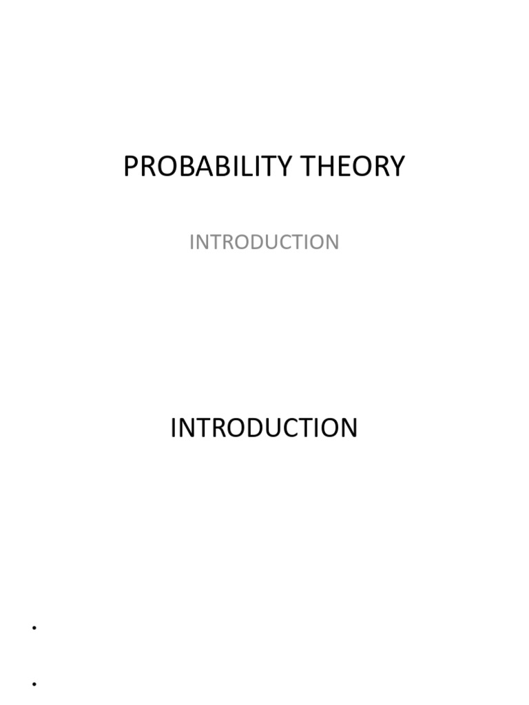 Chapter Two - Probability Theory | PDF | Probability | Uncertainty
